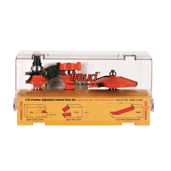 Freud 97-250 3 Piece Premier Adjustable Cabinet Bit Set – Way Source