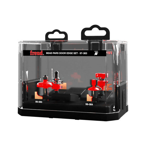 Freud 97-363 3 Piece Premier Adjustable Bead Door Edge Router Bit Set ...