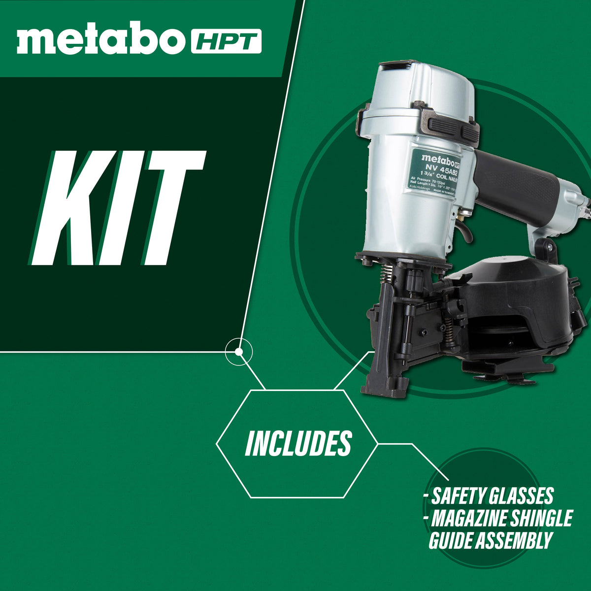 Metabo HPT NV45AB2M 1-3/4 In. Coil Roofing Nailer – Way Source