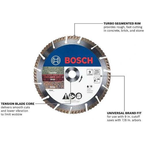 Bosch DB944 9" Premium Turbo Segmented Rim Diamond Abrasive Blades ...