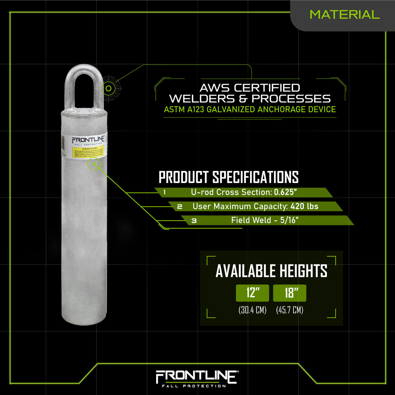 Frontline RW Weld-on Commercial Anchor 18" – Way Source