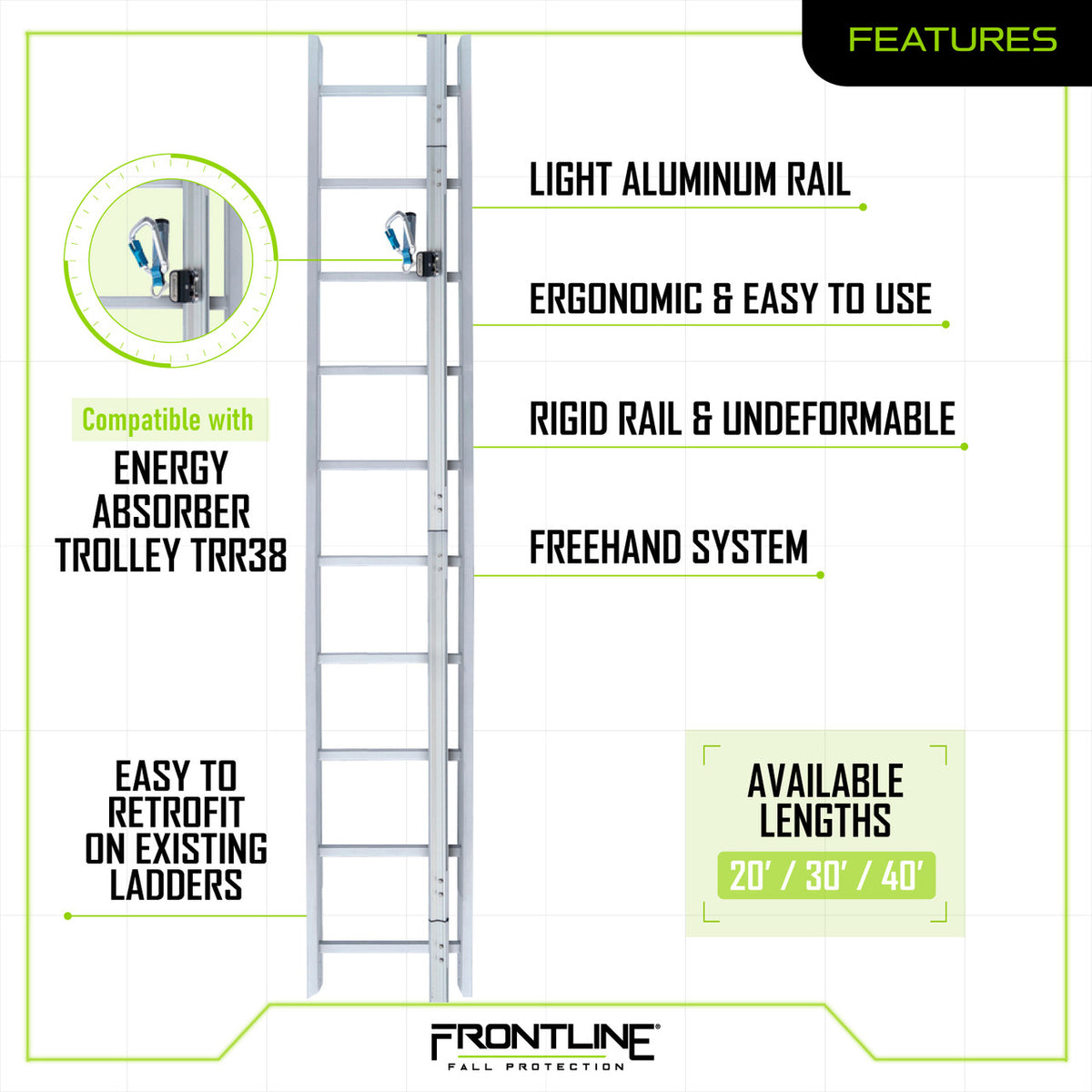 Frontline VLRS Securail Pro Vertical Lifeline System 30' – Way Source