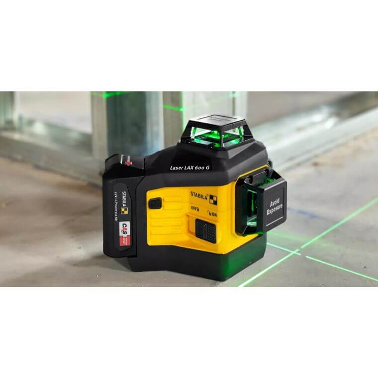 Stabila 03420 Multi-line laser LAX 600 G, 12 V system, 7-piece set, wi ...